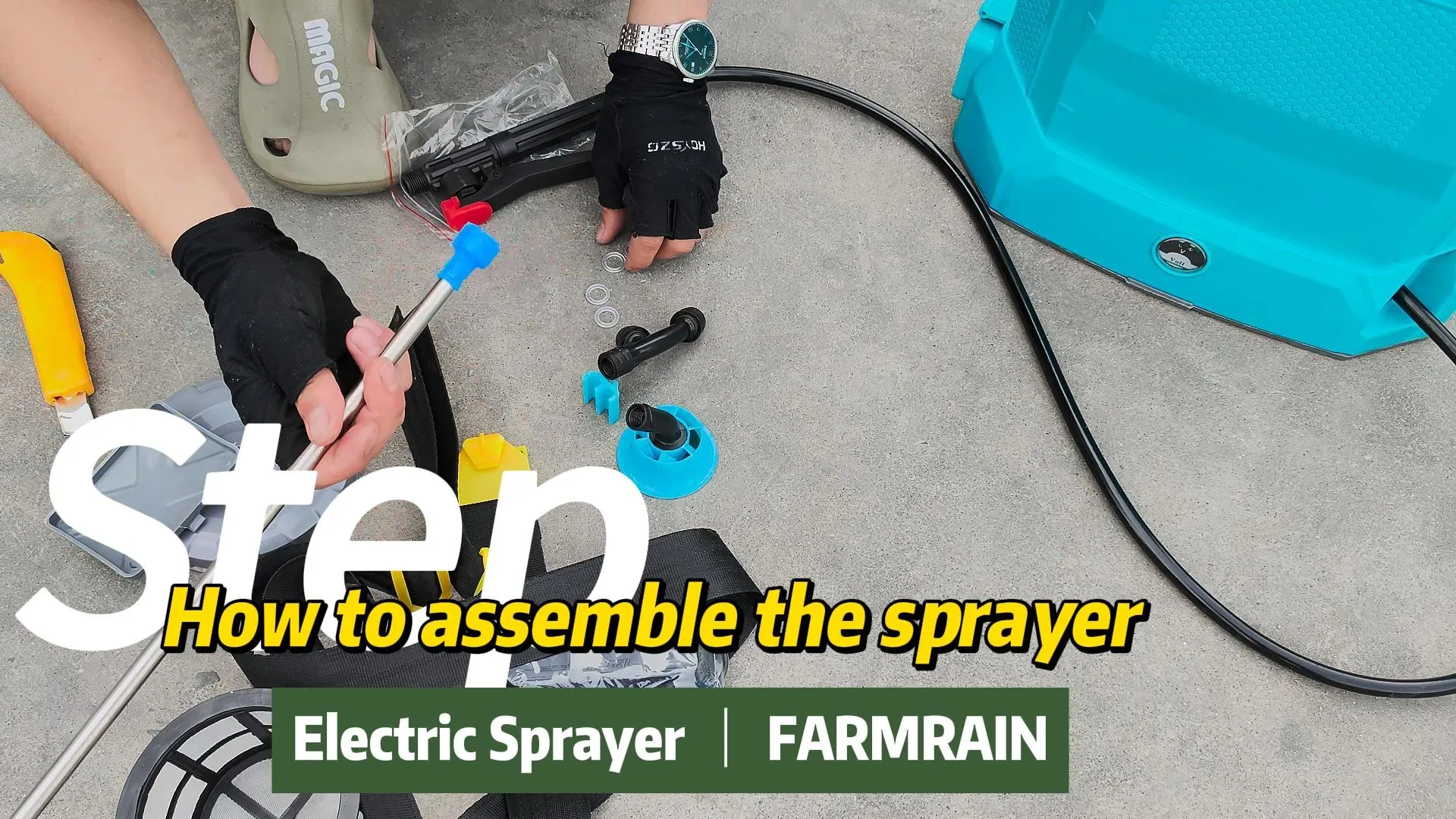 Steps of assemble Electric Knapsack Sprayer